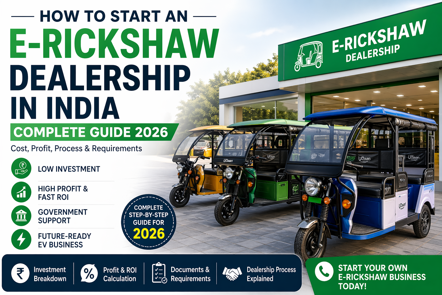 How to Start an E-Rickshaw Dealership in India (2026 Guide)